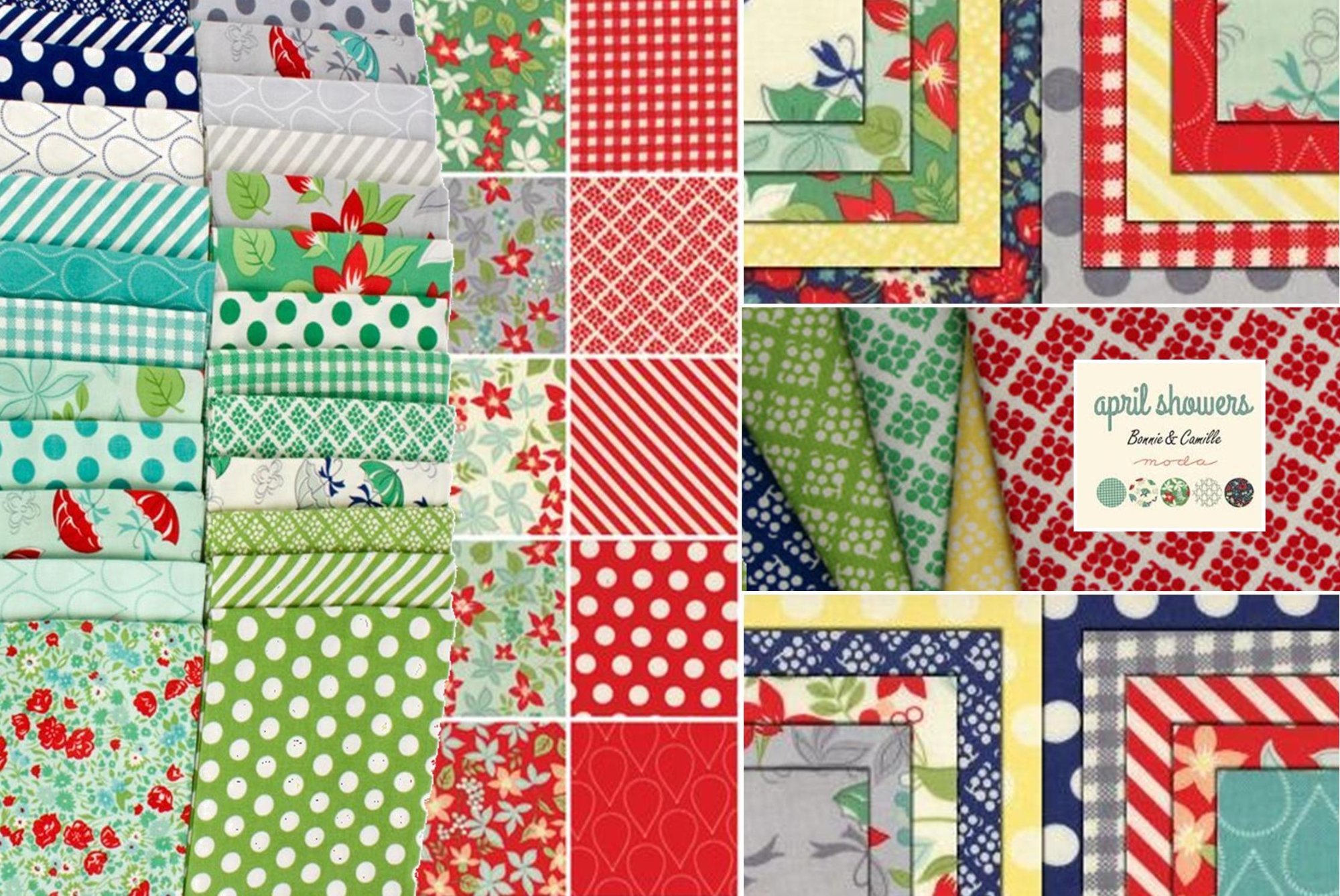 Solve April showers fabric patchwork - large jigsaw puzzle online with 176 pieces