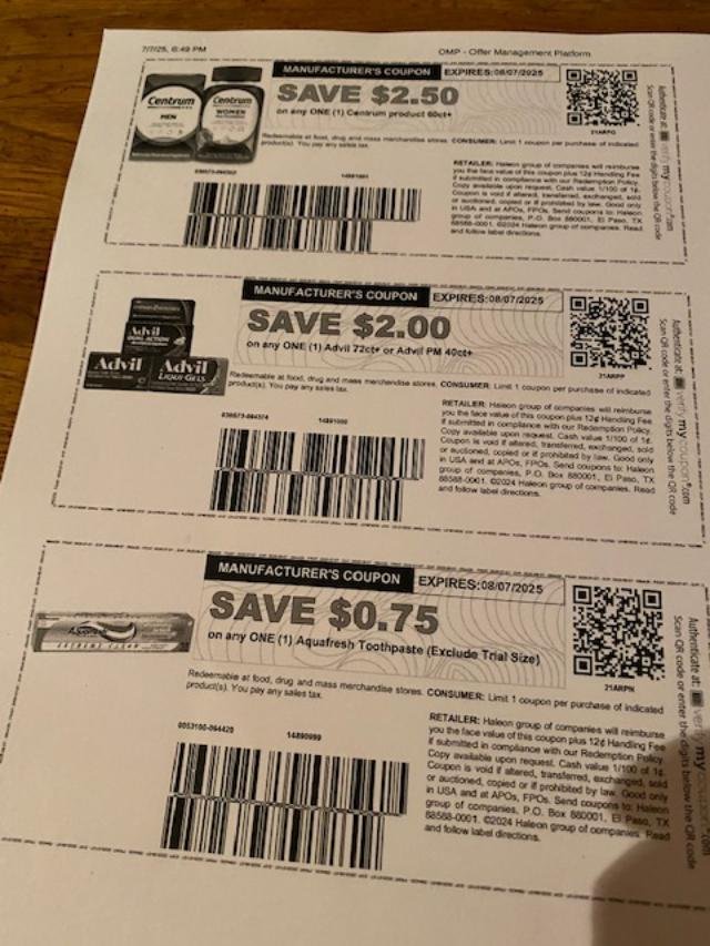 Solve Printed coupons jigsaw puzzle online with 20 pieces