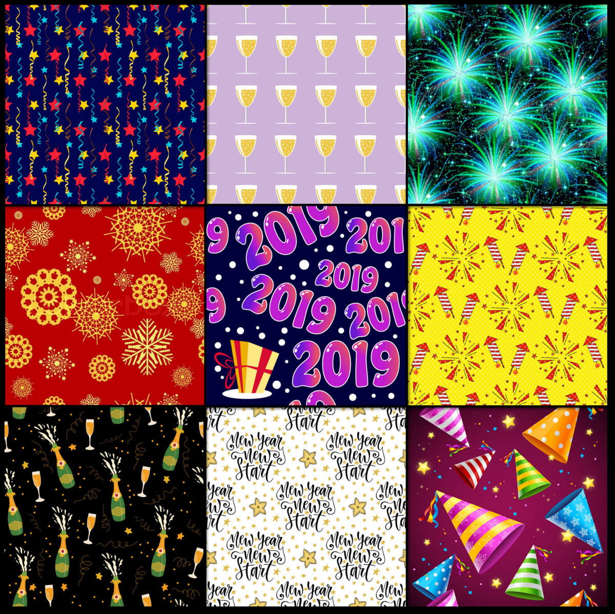 Solve New year patterns jigsaw puzzle online with 144 pieces