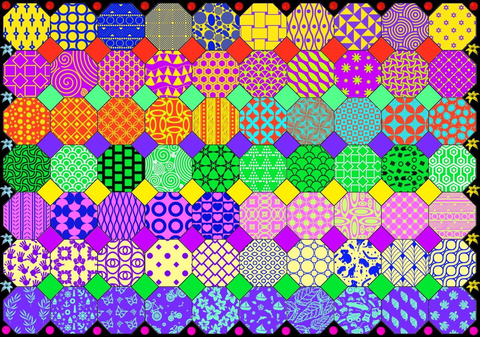 Solve Fiddly itty bitty patterns jigsaw puzzle online with 117 pieces