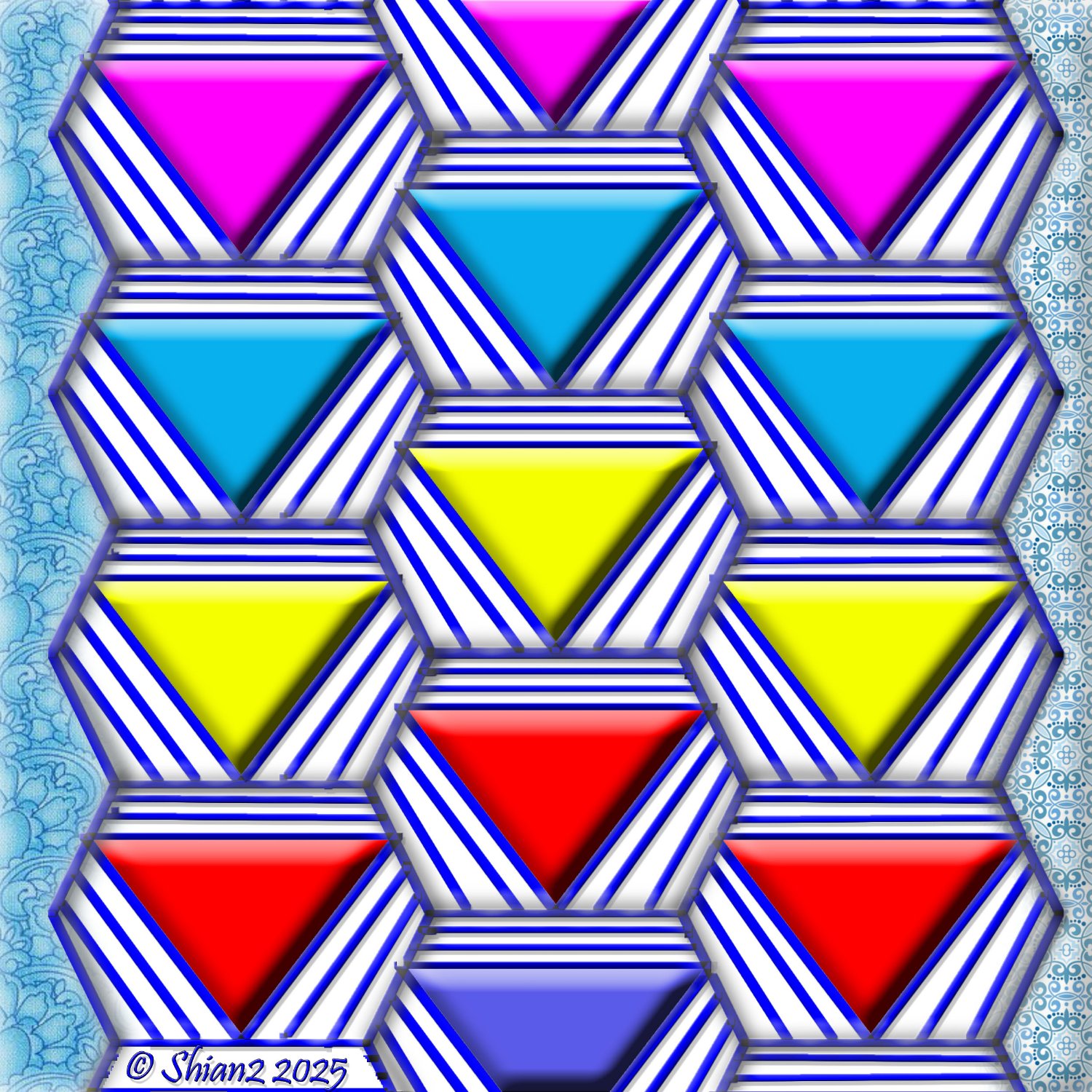 Solve Triangles jigsaw puzzle online with 64 pieces