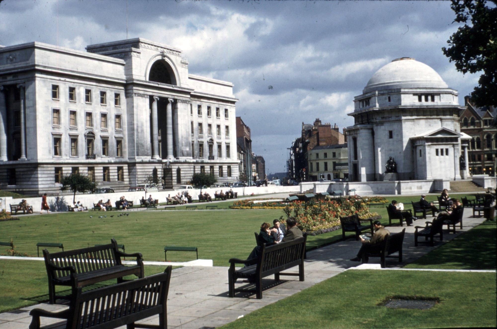 Solve 23 Aug56 Civic Centre & Hall of Memory Birmingham jigsaw puzzle online with 117 pieces