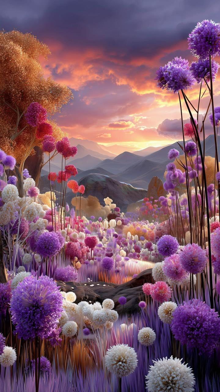 Solve purple flower fantasy (resize 15 to 252) jigsaw puzzle online ...