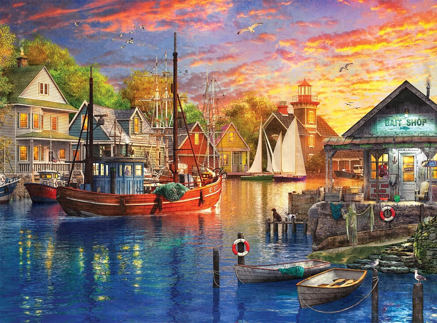 Jigsaw Puzzle | 300 pieces | Dusk at the Harbor | Jigidi