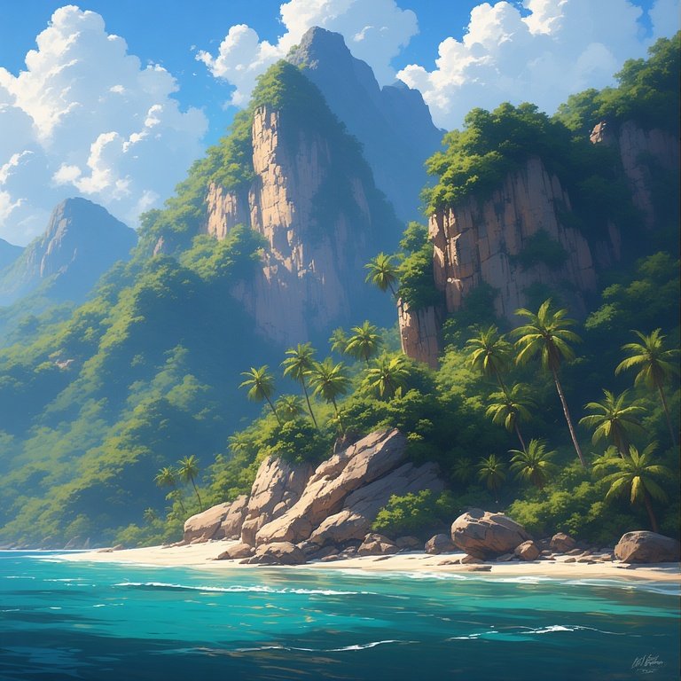 Solve Tropical archipelago island jigsaw puzzle online with 121 pieces