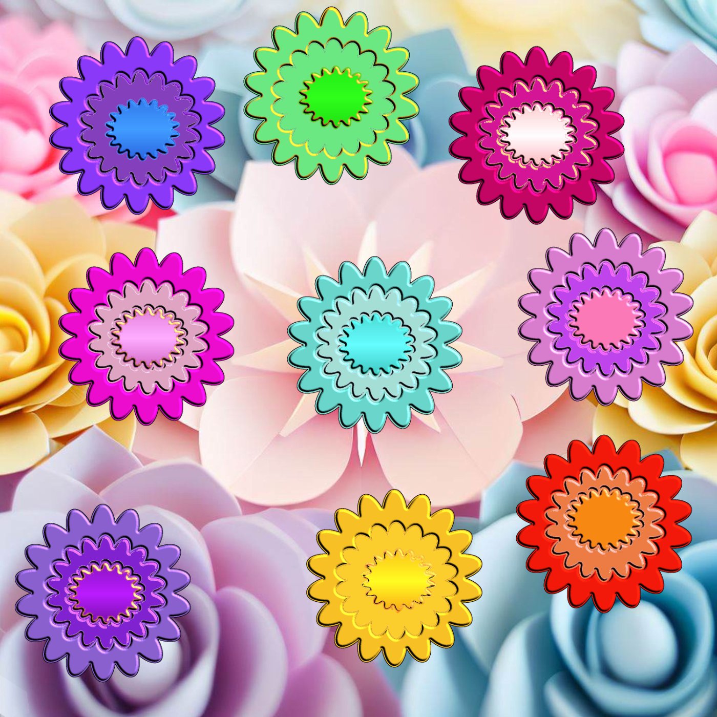 Solve FLORAL ON FLORAL jigsaw puzzle online with 49 pieces