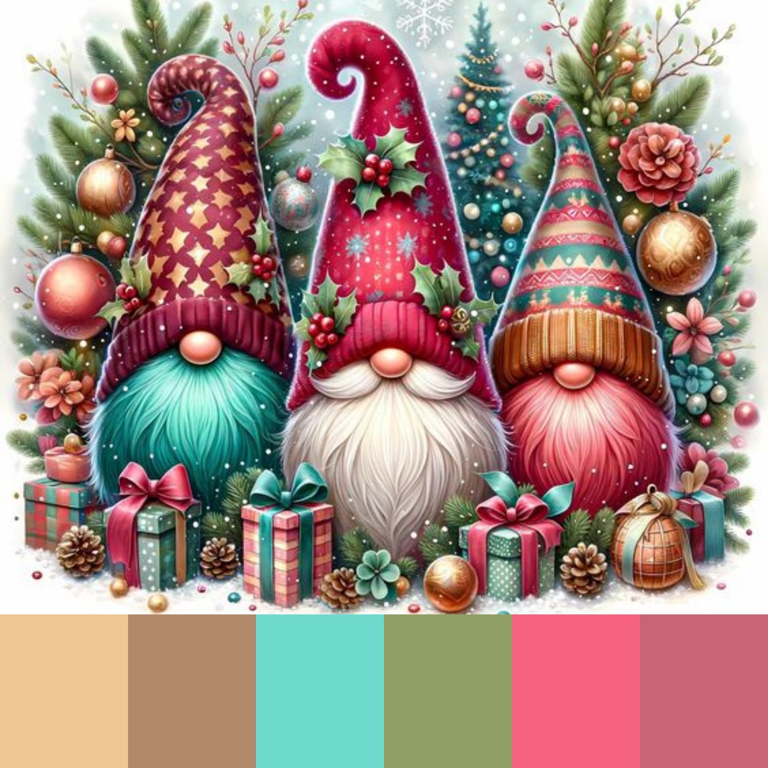 Solve Christmas Gnomes #3 (X-Large) jigsaw puzzle online with 306 pieces