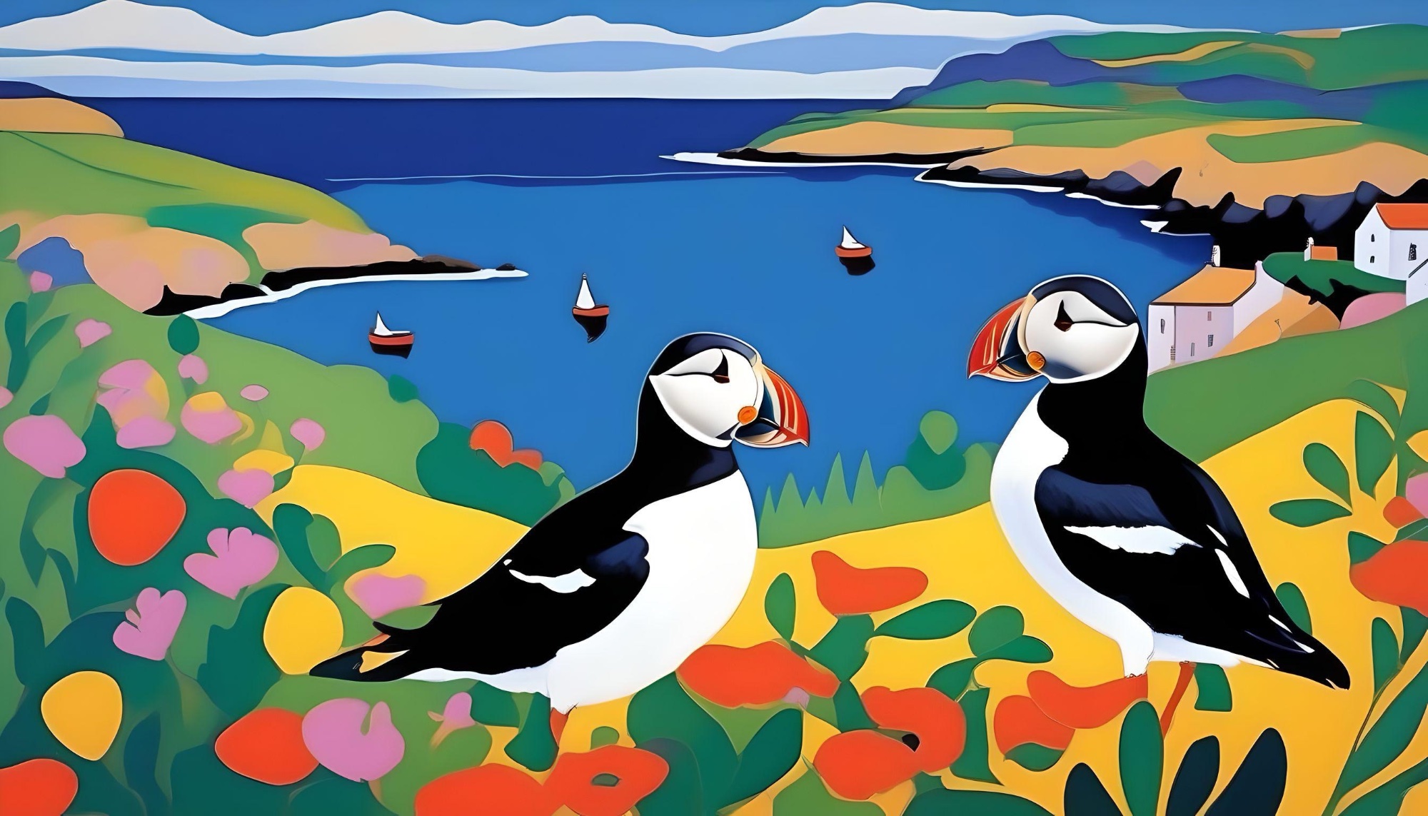 Solve Puffins jigsaw puzzle online with 120 pieces