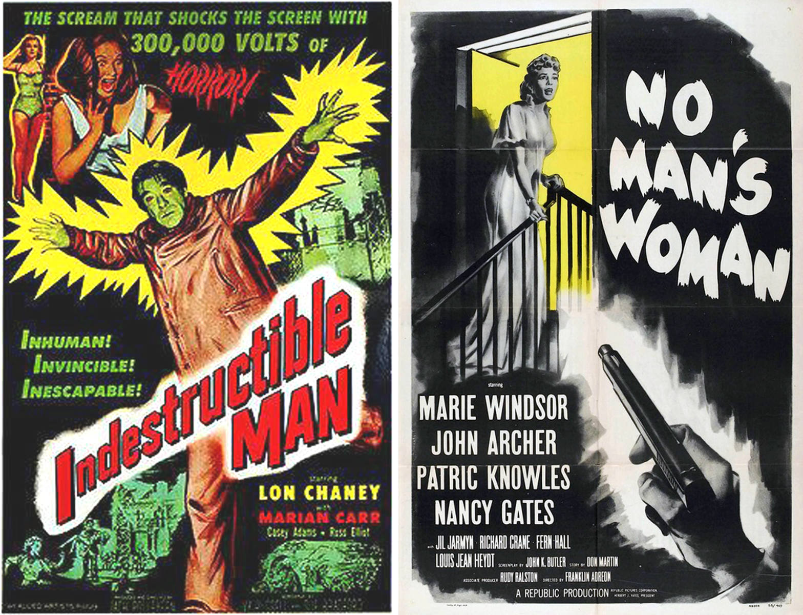 Solve Indestructible Man ~ 1956 and No Man's Woman ~ 1955 jigsaw puzzle ...