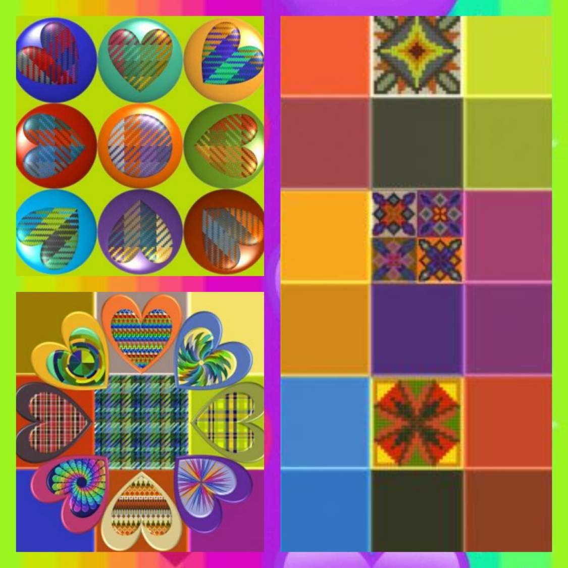 Solve WOVEN HEARTS jigsaw puzzle online with 81 pieces