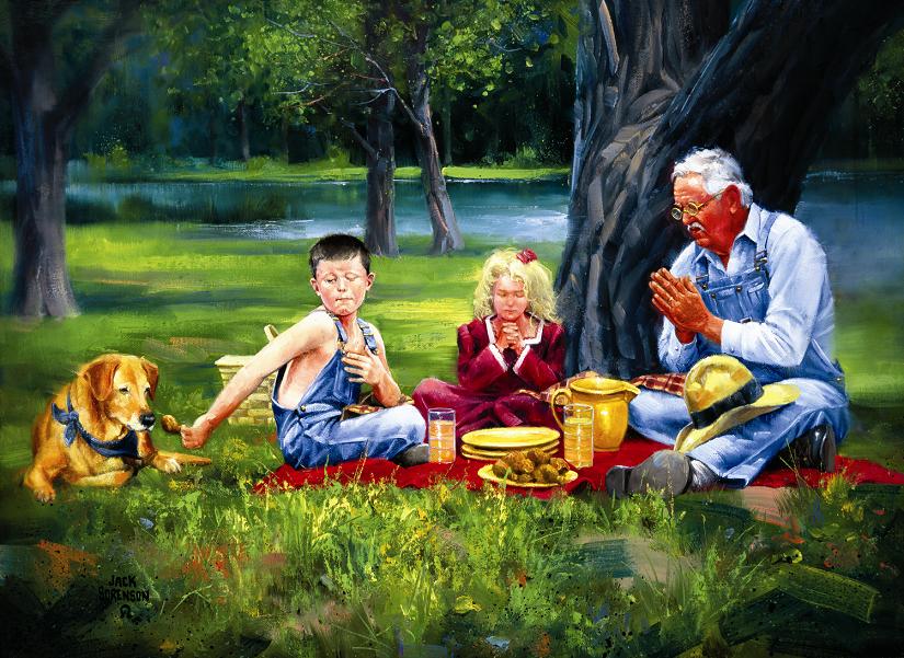 Solve Sharing the Blessing jigsaw puzzle online with 63 pieces