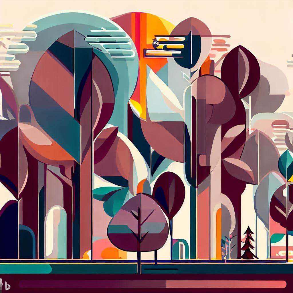 Solve a stylized and abstract vision of nature jigsaw puzzle online ...