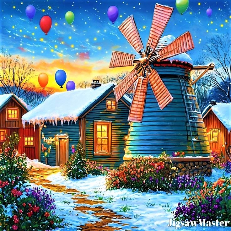 Solve Windmill jigsaw puzzle online with 64 pieces