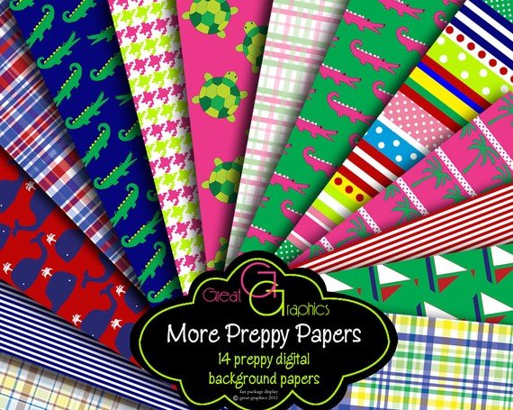Solve More Preppy Papers jigsaw puzzle online with 63 pieces