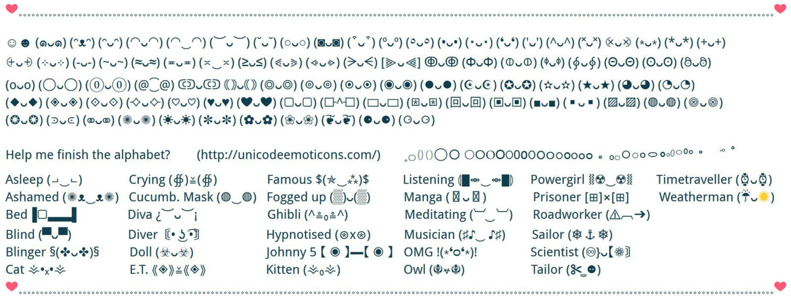 Solve unicode emoticons jigsaw puzzle online with 96 pieces