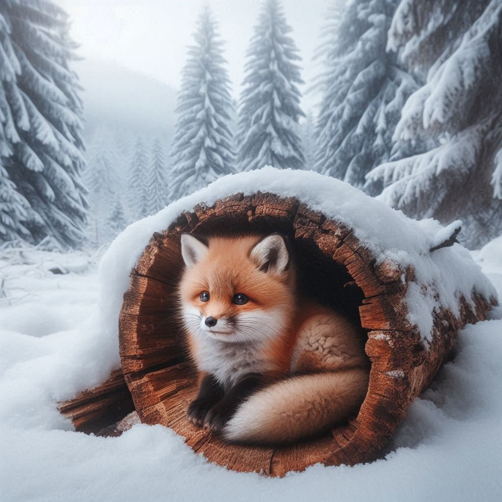 Solve Fox Log jigsaw puzzle online with 81 pieces