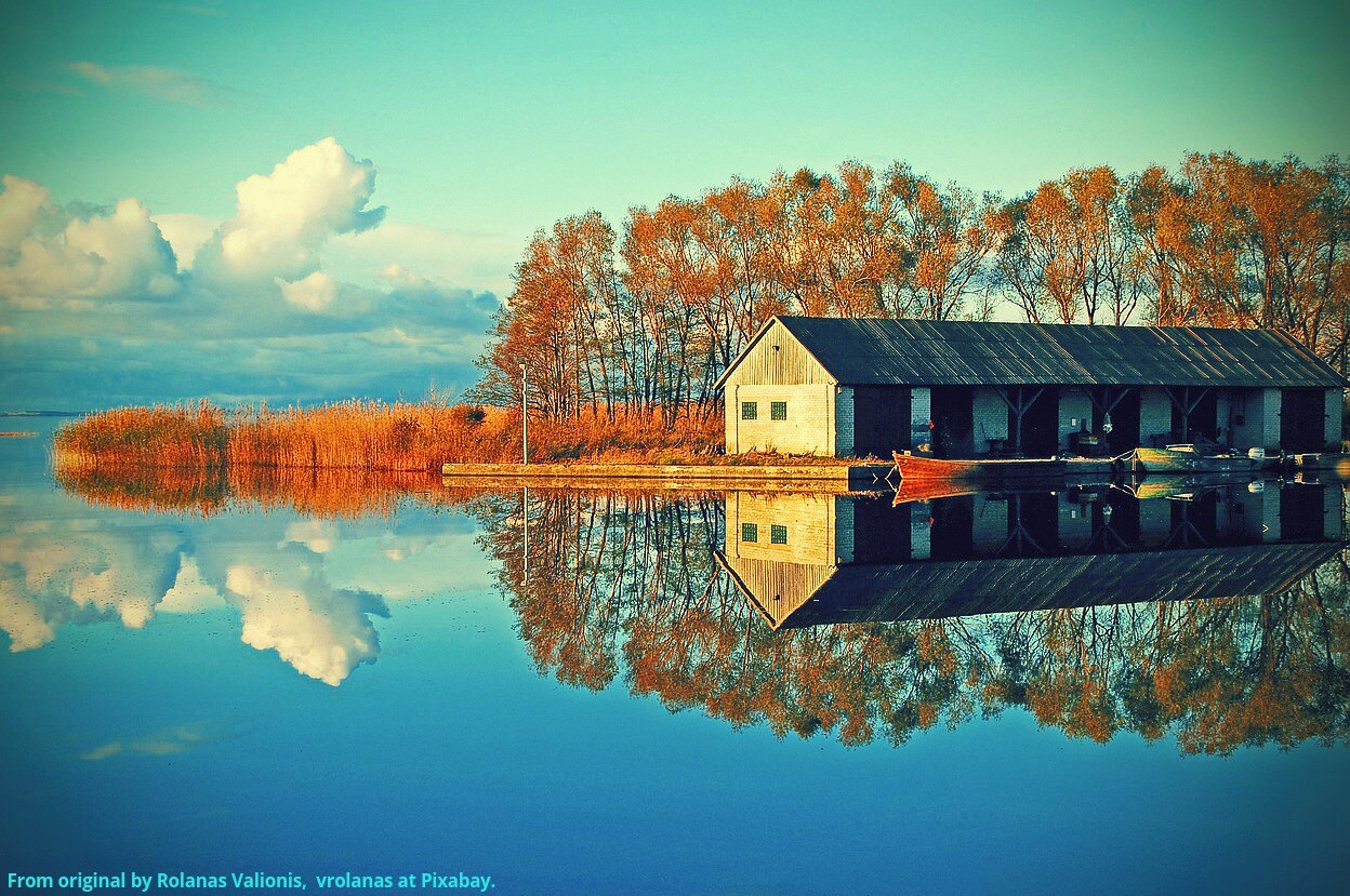 Solve Free floating Friday - boathouse 🌅 jigsaw puzzle online with 96 ...