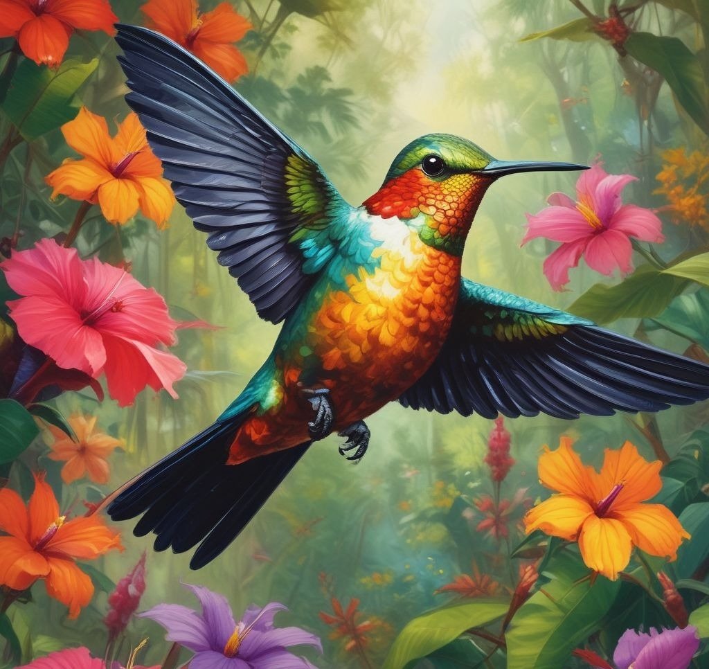 Solve Beautiful hummingbird ( resize 9 to 289 pieces) jigsaw puzzle ...