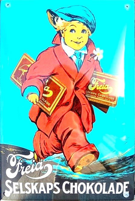 Solve Themes Vintage ads - Freia Chocolate Sign jigsaw puzzle online ...