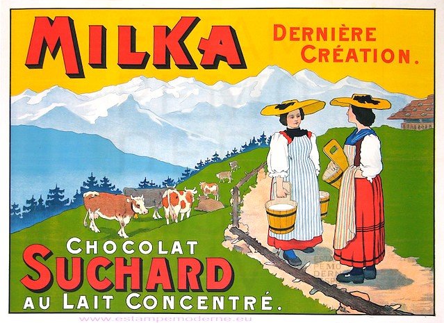 Solve Themes Vintage ads - Milka Chocolate jigsaw puzzle online with 70 ...