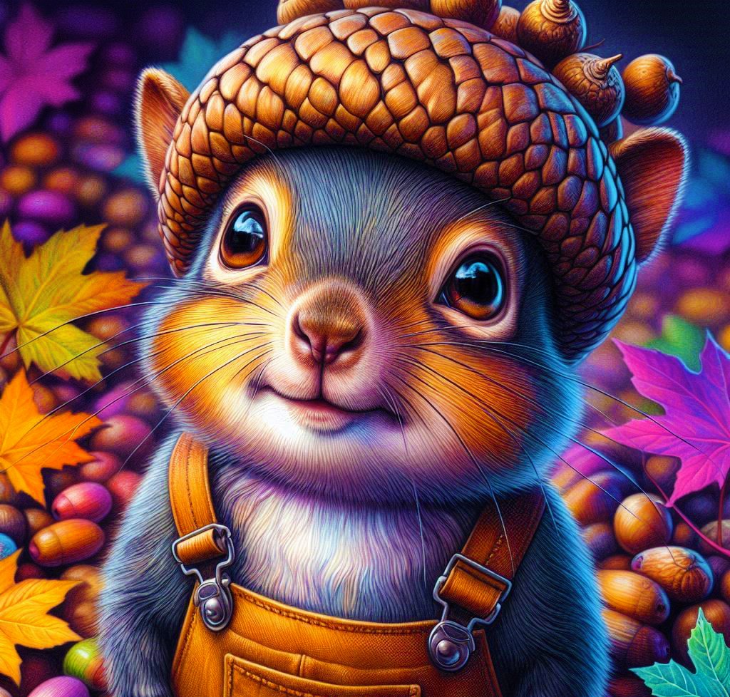 Solve Mr Sid Squirrel with his acorn hat... jigsaw puzzle online with ...