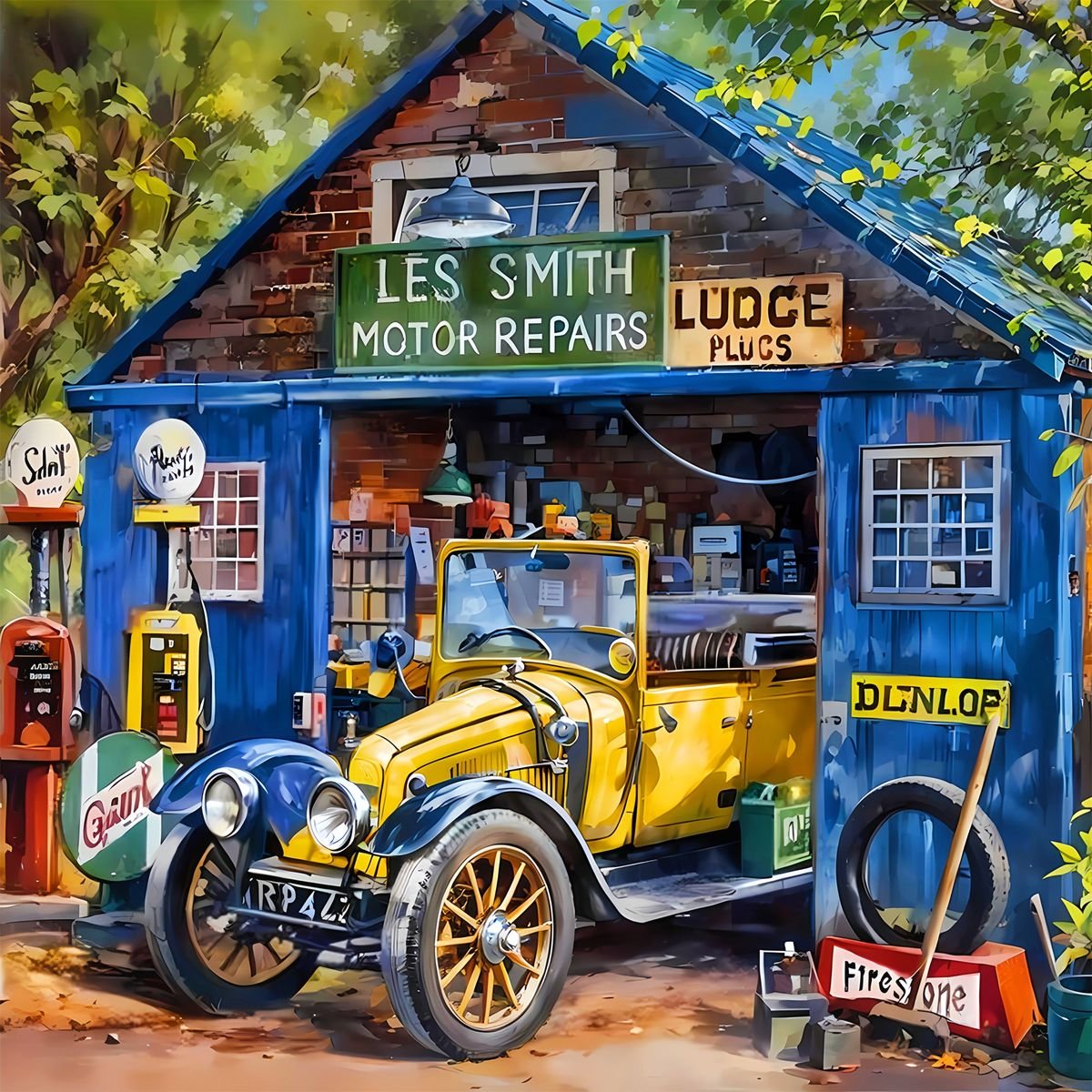Solve Les Smith's Motor Repairs jigsaw puzzle online with 121 pieces