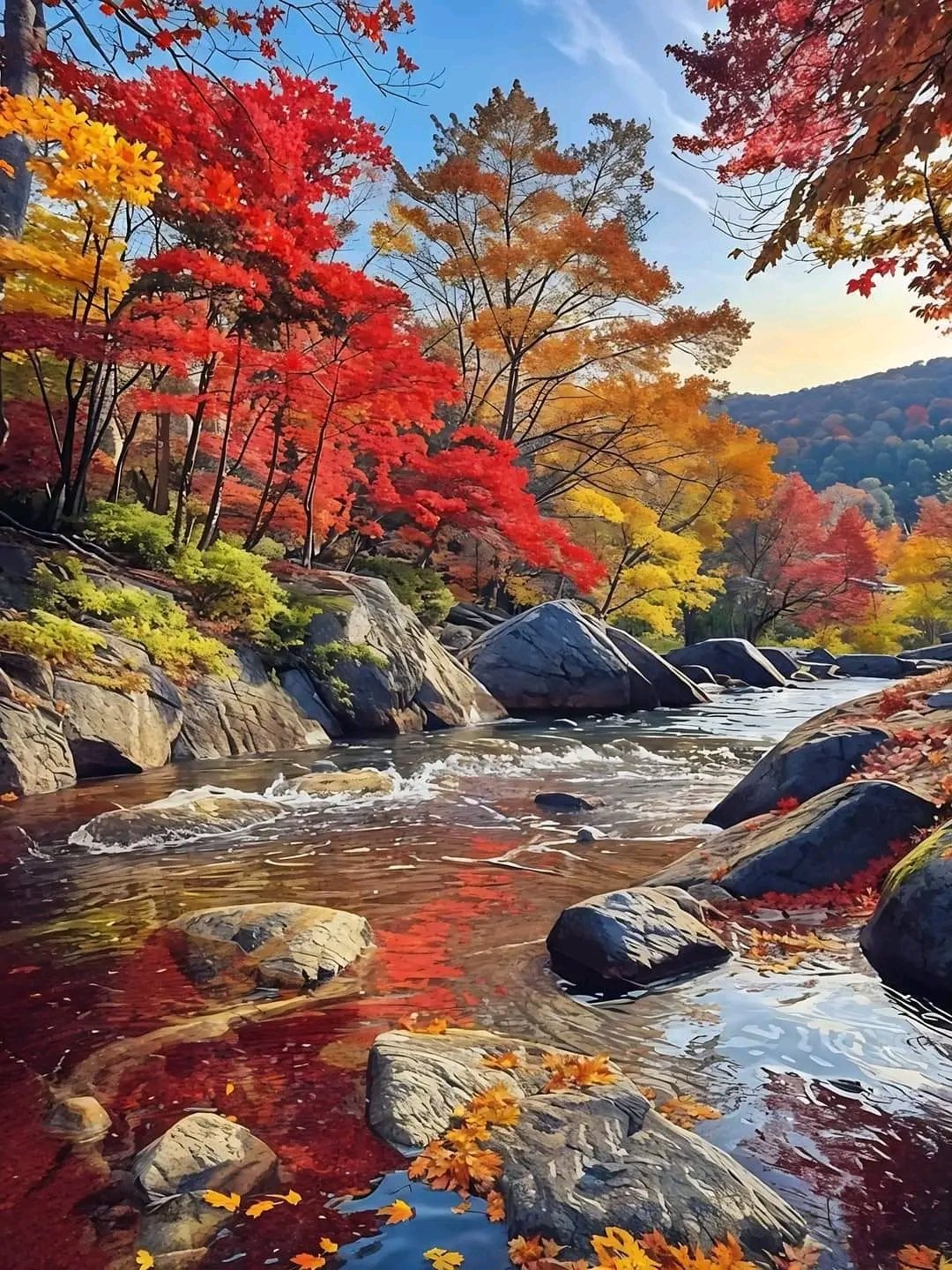 Solve Autumn Reflections jigsaw puzzle online with 63 pieces
