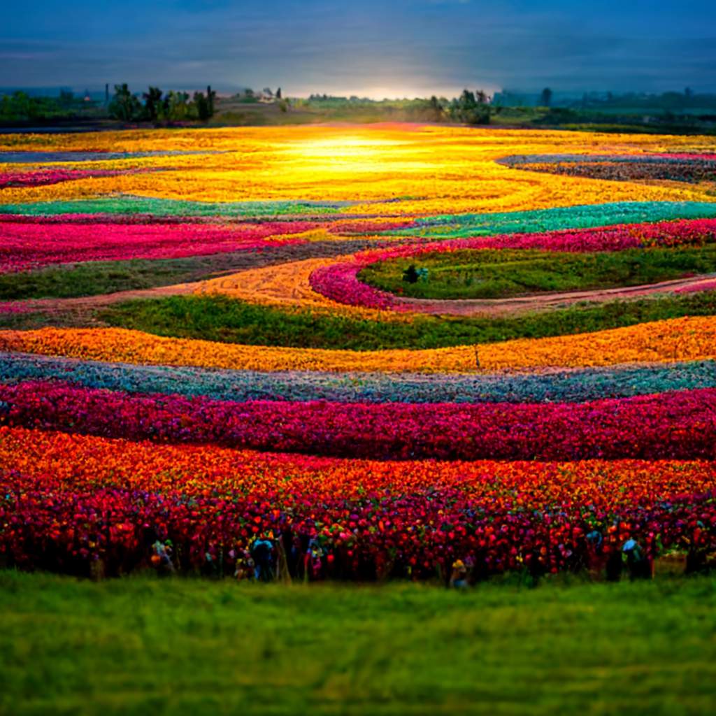 Solve infinite flower fields jigsaw puzzle online with 196 pieces