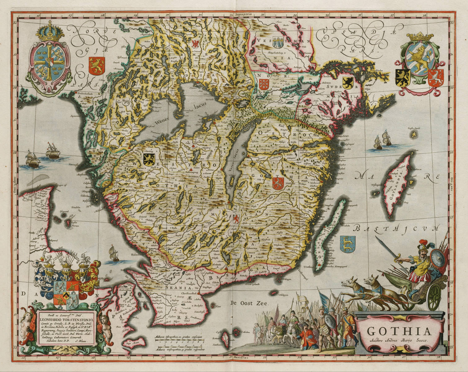 Solve old map of Gothia (South Sweden) by Blaeu jigsaw puzzle online ...