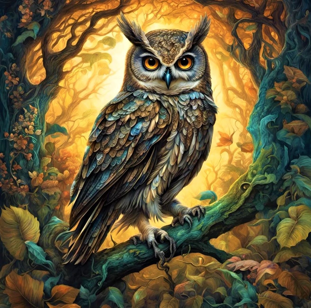 Solve Forest Owl jigsaw puzzle online with 441 pieces