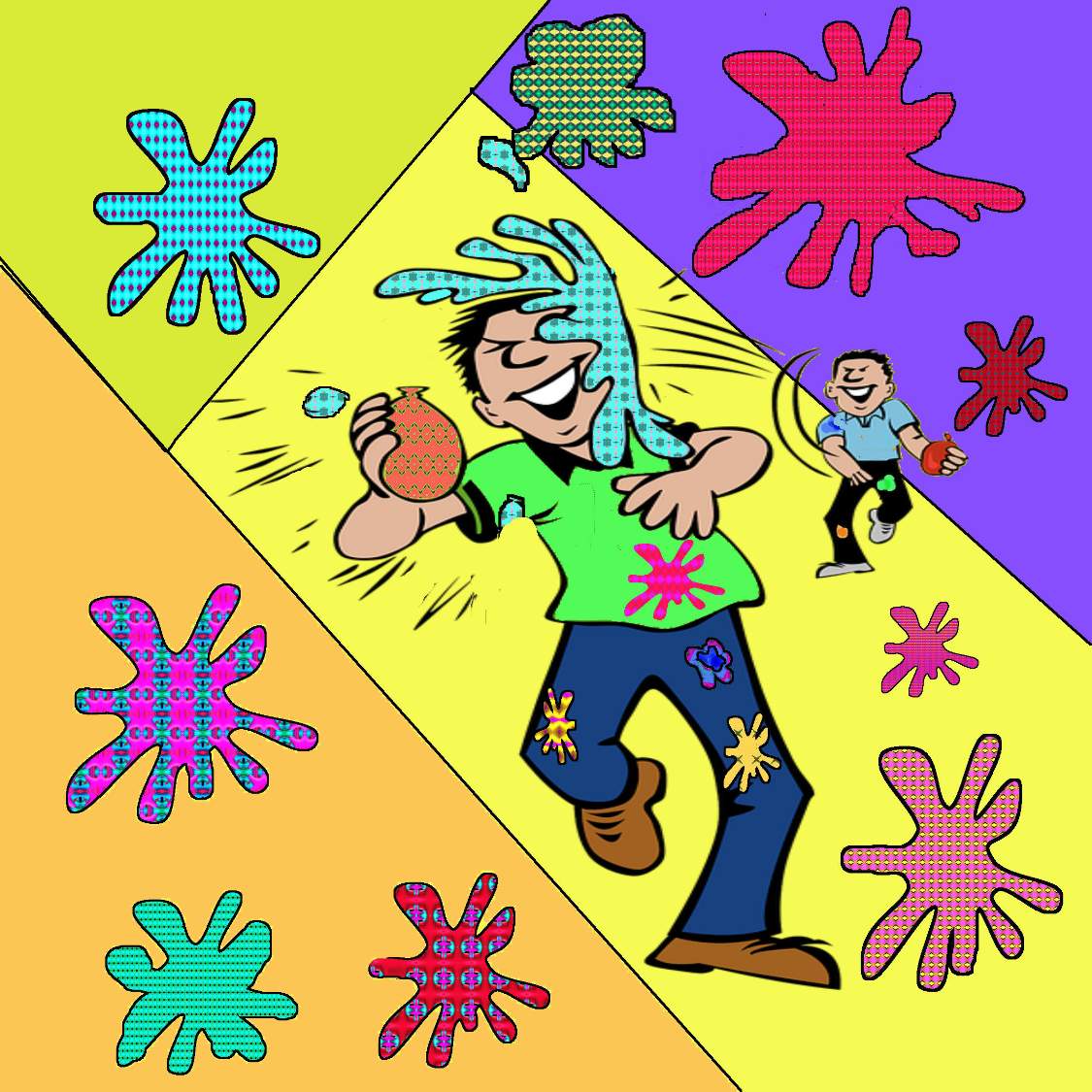 Solve FUN WITH PATTERN PAINT jigsaw puzzle online with 36 pieces