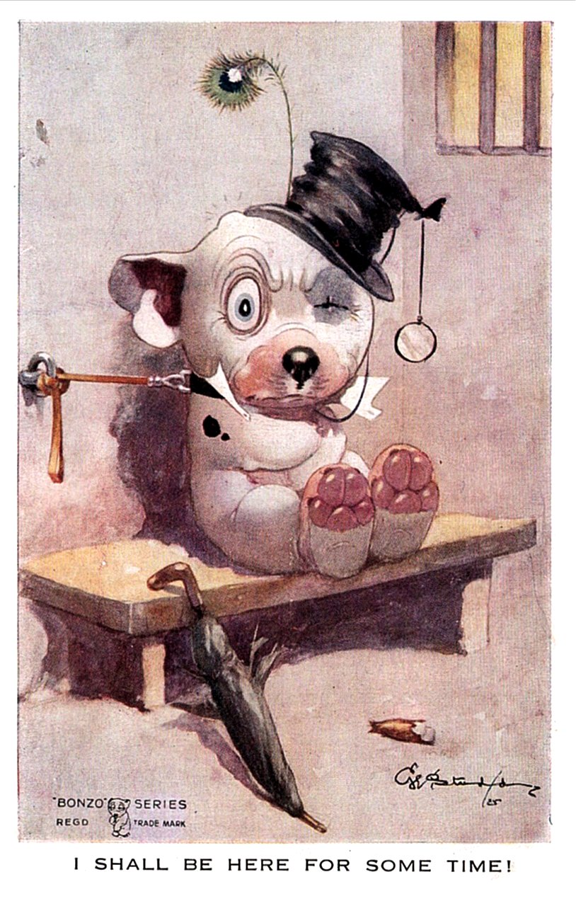 Solve Bonzo series, I shall be here for some time, 1925, by George ...