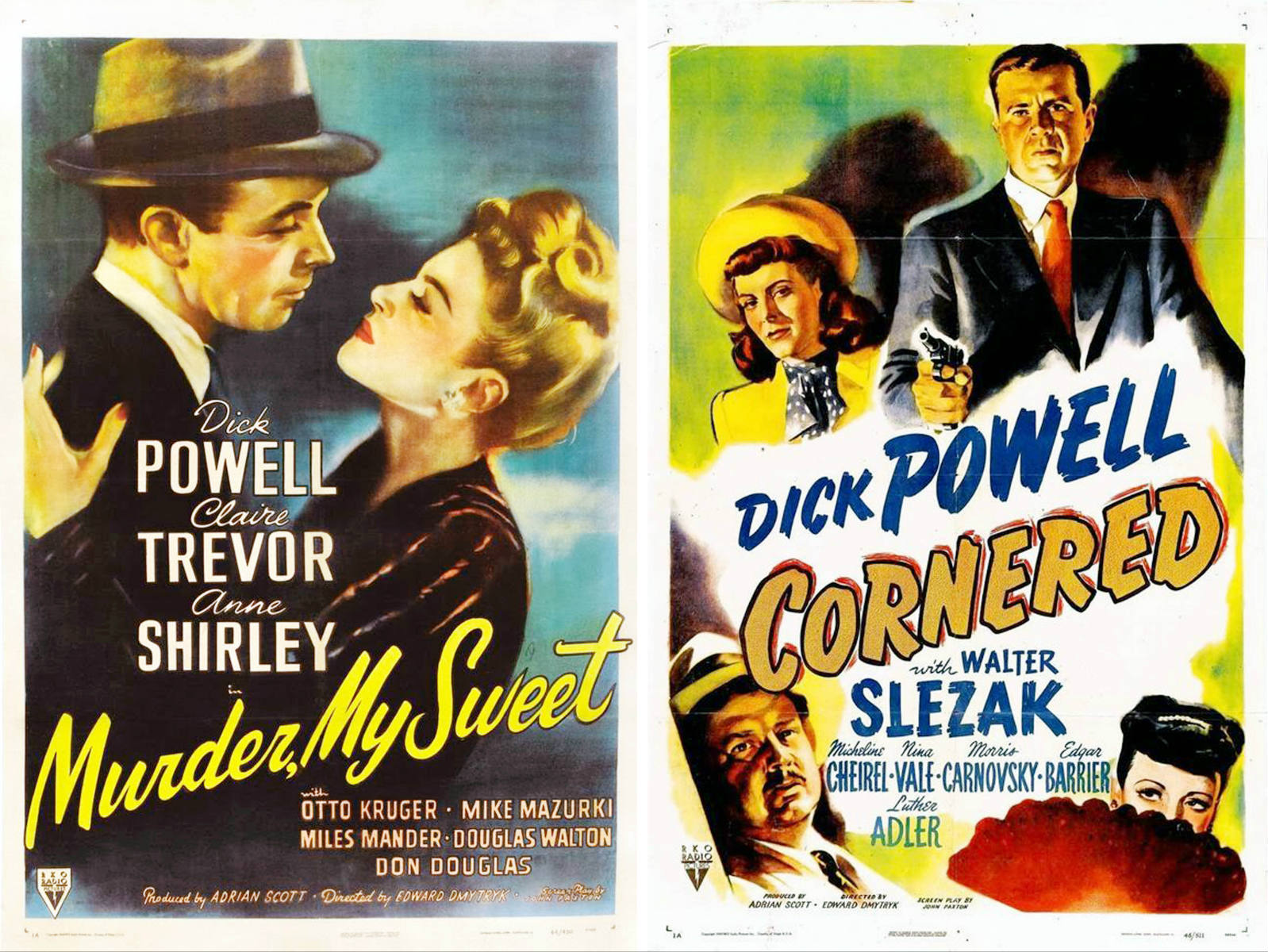 Solve Murder My Sweet ~Dick Powell ~ 1944 and Cornered ~ Dick Powell ...