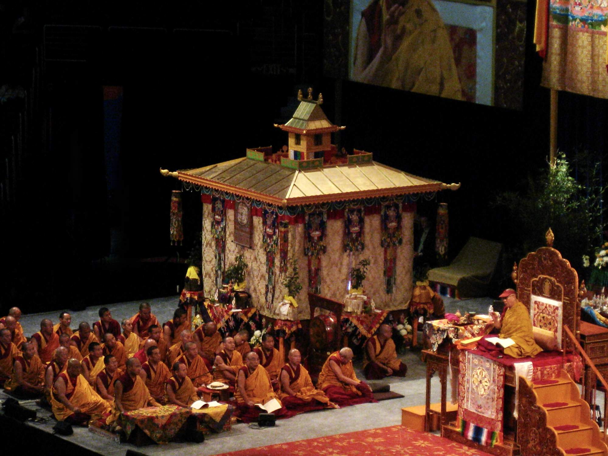 Jigsaw Puzzle | The Dalai Lama on Throne. Closed Tent Protecting a ...