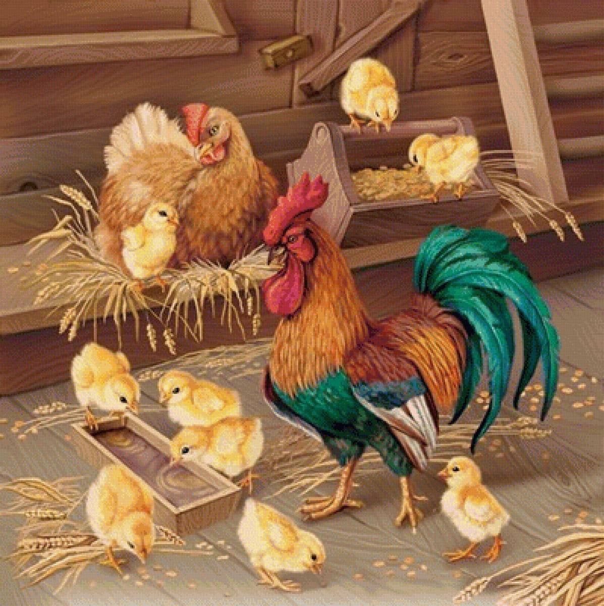 Solve Chickens jigsaw puzzle online with 196 pieces