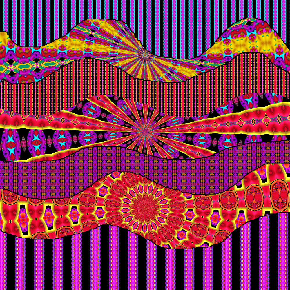 Solve WAVES OF PATTERNS jigsaw puzzle online with 100 pieces