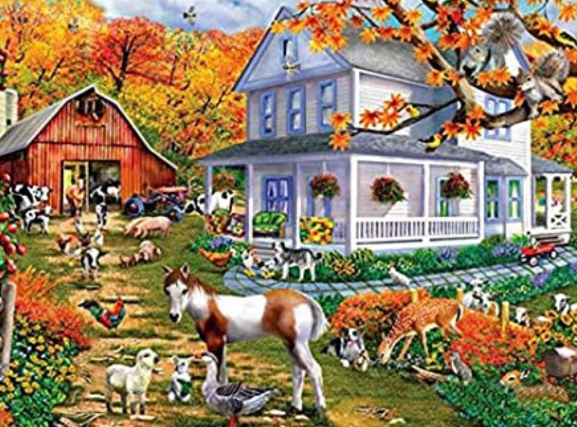 Solve Animals on the farm! jigsaw puzzle online with 165 pieces