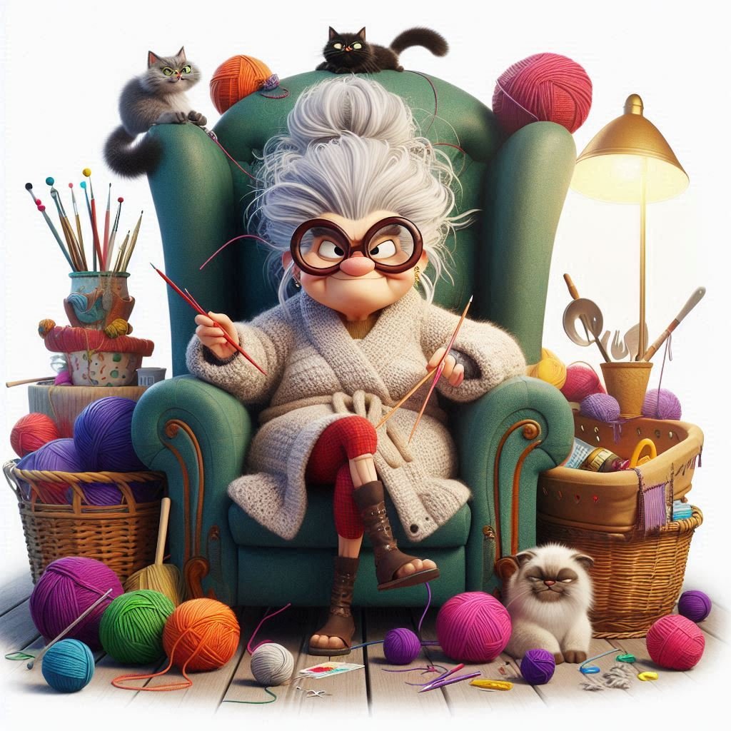 Solve Grumpy Old Lady jigsaw puzzle online with 81 pieces