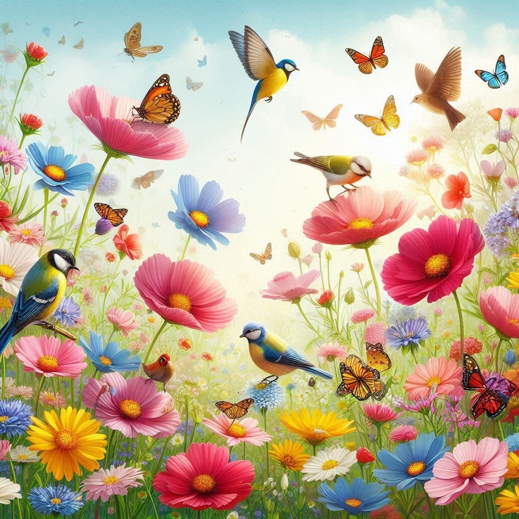 Solve Happy First Day of Spring jigsaw puzzle online with 49 pieces