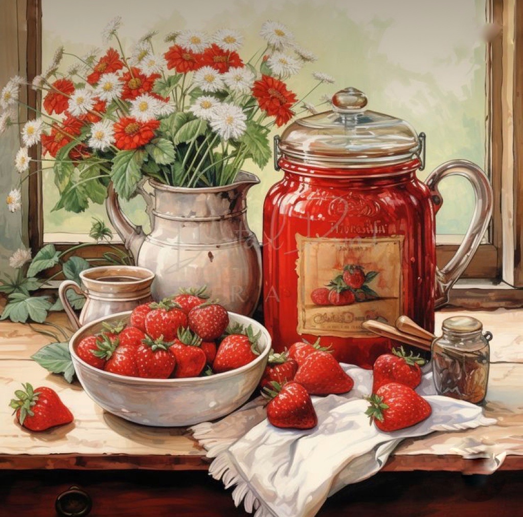 Solve Strawberry goodness jigsaw puzzle online with 196 pieces