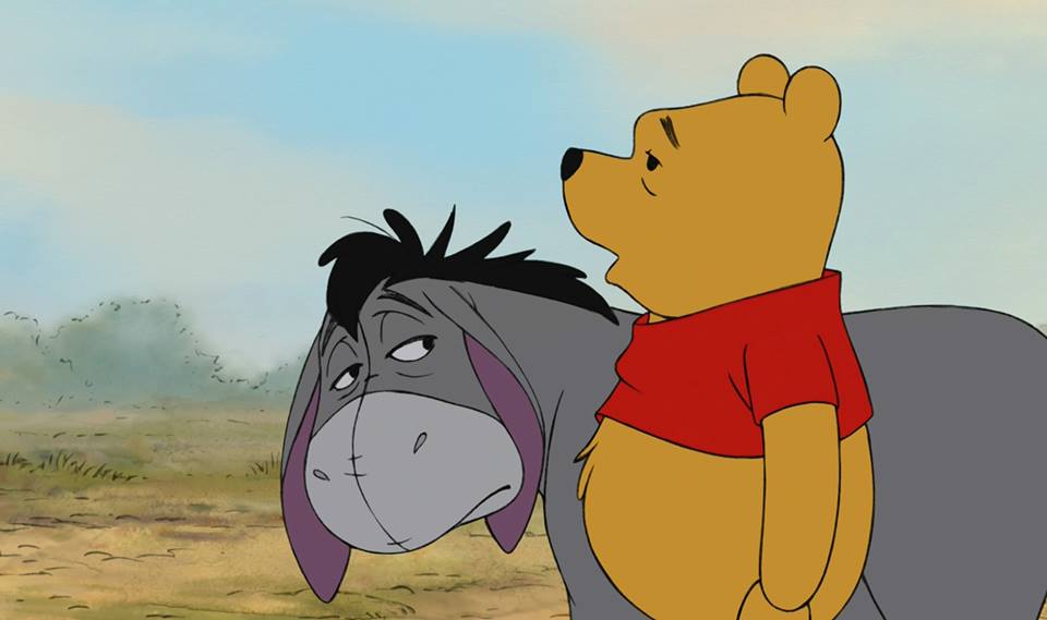Solve EEyore and Winnie the Pooh jigsaw puzzle online with 45 pieces