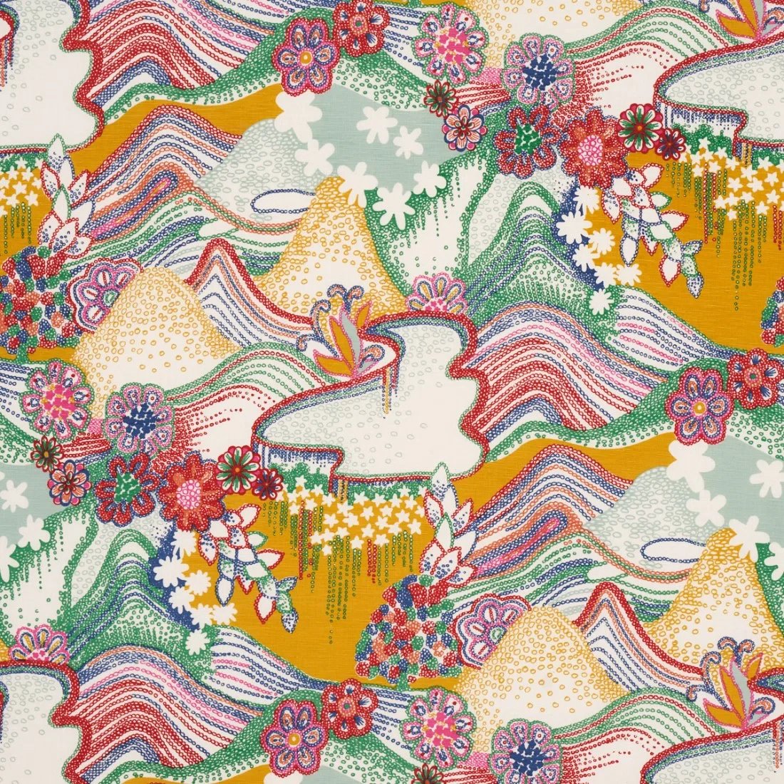 Solve Daisy Chain Fabric jigsaw puzzle online with 64 pieces