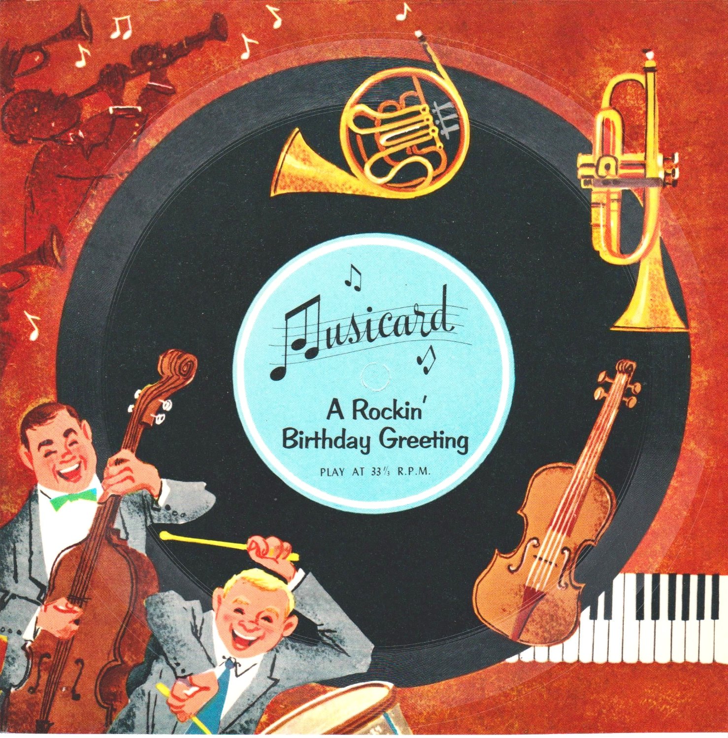 Solve Themes Vintage illustrations/pictures - Rock-n-Roll Record ...