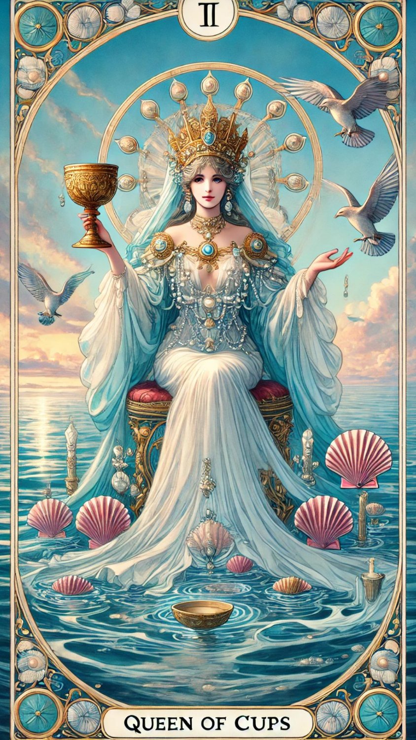 Solve Queen of Cups jigsaw puzzle online with 84 pieces
