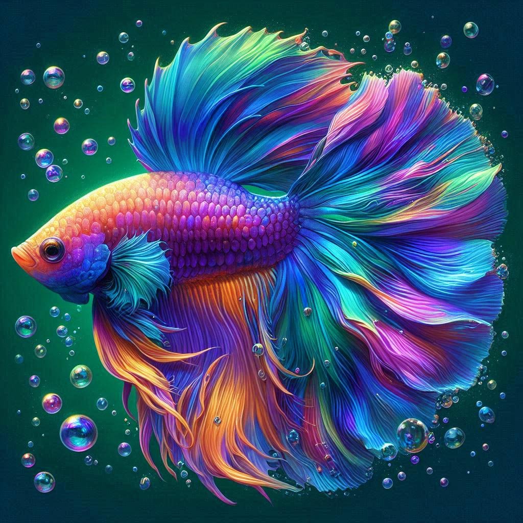 Solve Nancy the beautiful Beta Fish jigsaw puzzle online with 81 pieces