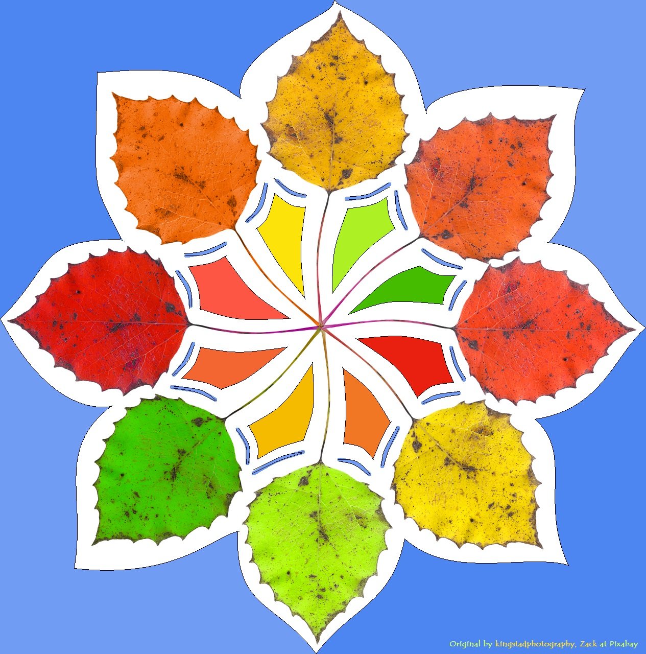Solve Wheel of leaves jigsaw puzzle online with 81 pieces