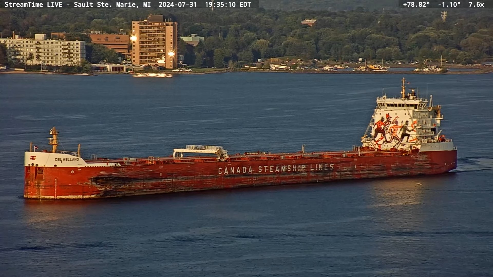 Solve CSL Welland approaching Soo locks 7-31-2024 jigsaw puzzle online ...