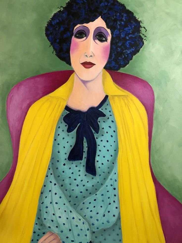 Solve Portrait Painting by Maxine Smith jigsaw puzzle online with 48 pieces