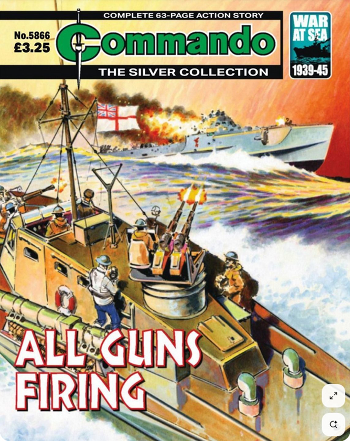 Solve "All guns firing" Magazine cover jigsaw puzzle online with 252 pieces