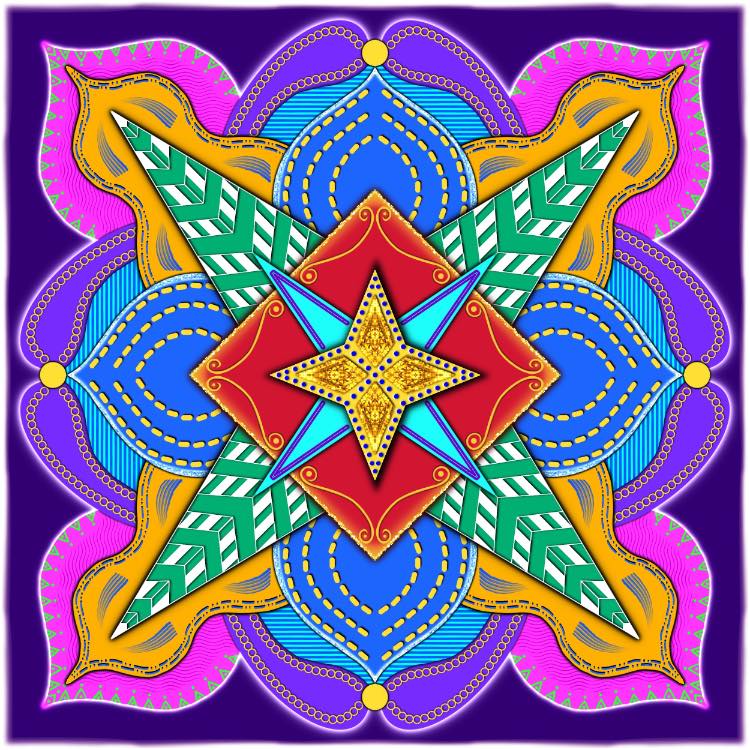 Solve 3D Mandala jigsaw puzzle online with 9 pieces
